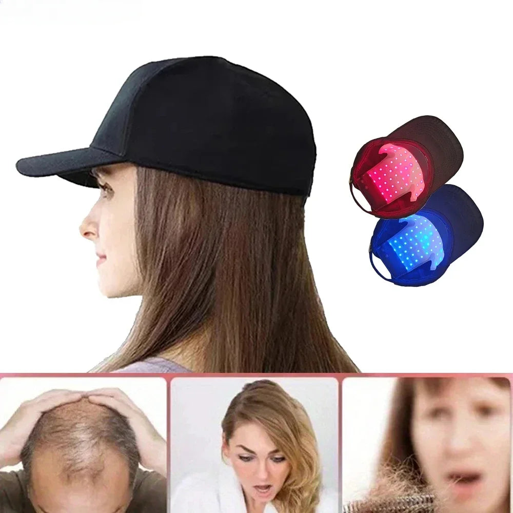 48 LED Hair Growth Red Light Therapy Cap - Red & Blue Light Infrared L ...